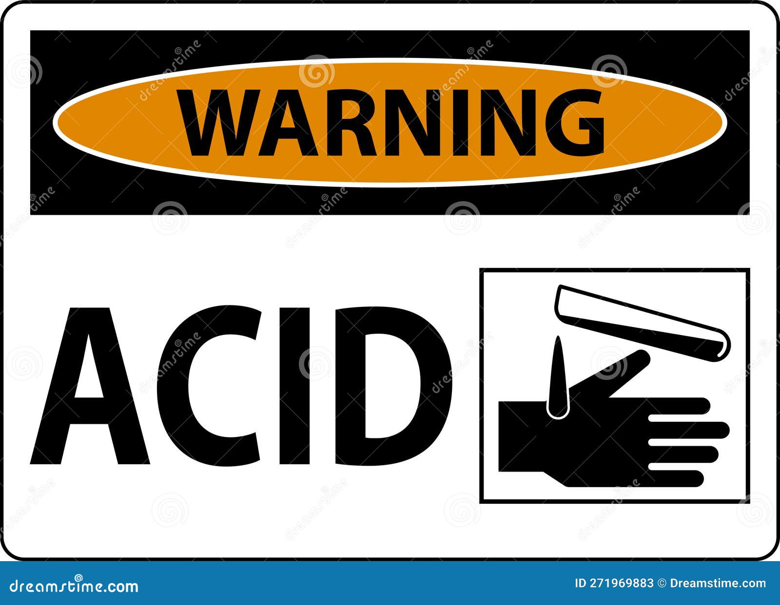 Warning Acid Sign on White Background Stock Vector - Illustration of ...