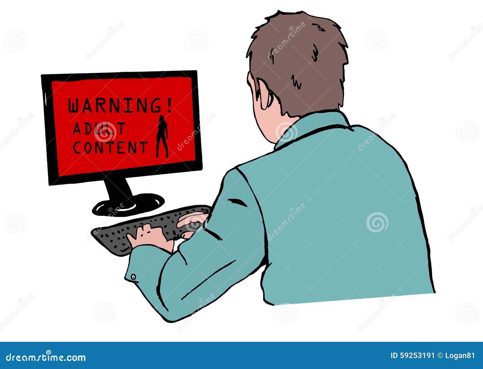 Warning adult content stock illustration. Illustration of sketch - 59253191