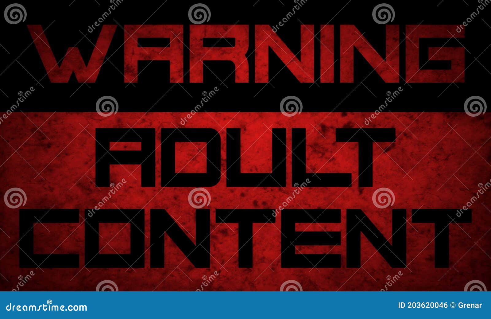 Warning Adult Content Sign Worn Vignetted Stock Illustration ...