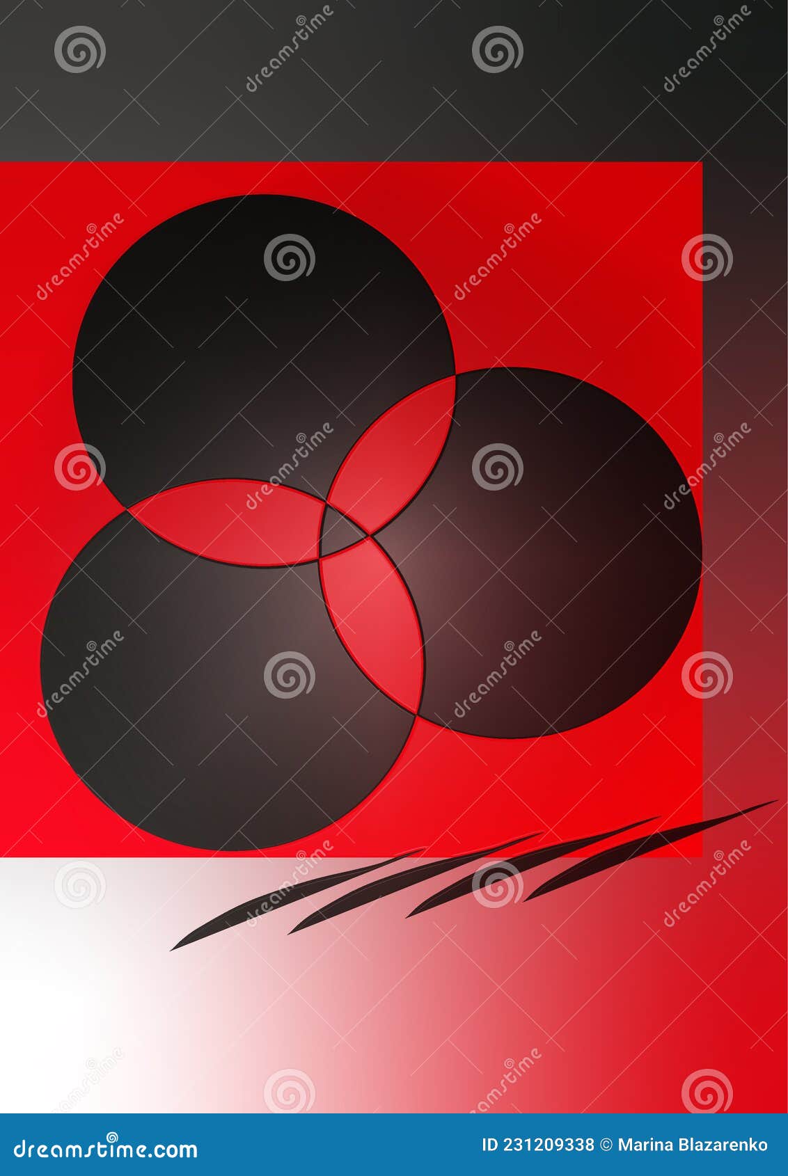Warning Against Danger Abstract Sign in Red and Black Tones. Stock ...