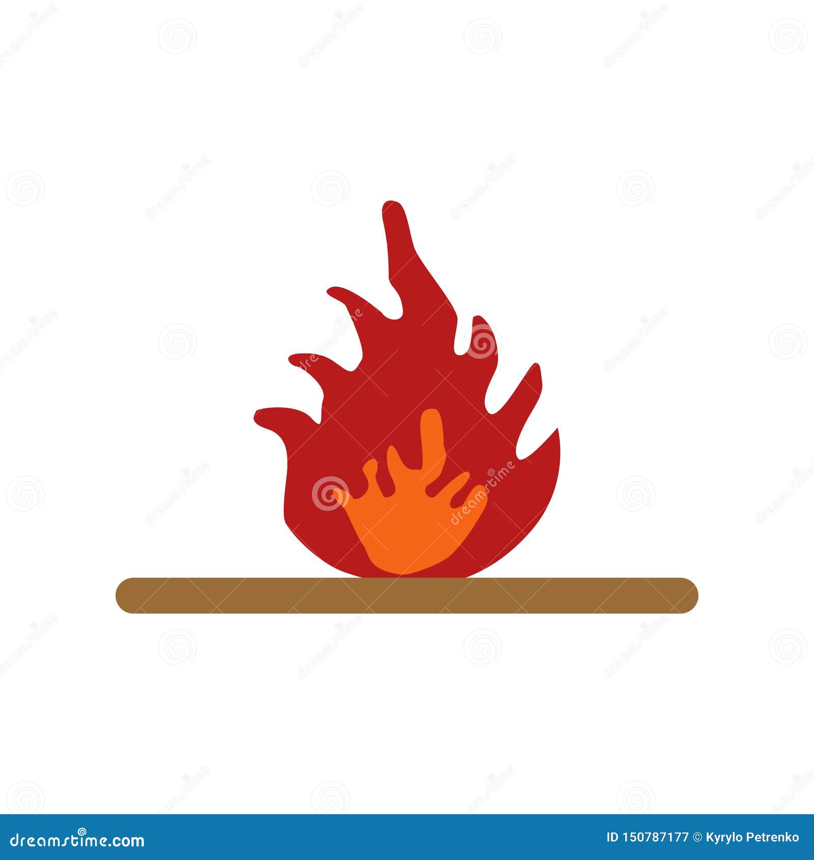 Warning Against Danger of Fire White Background Stock Vector ...