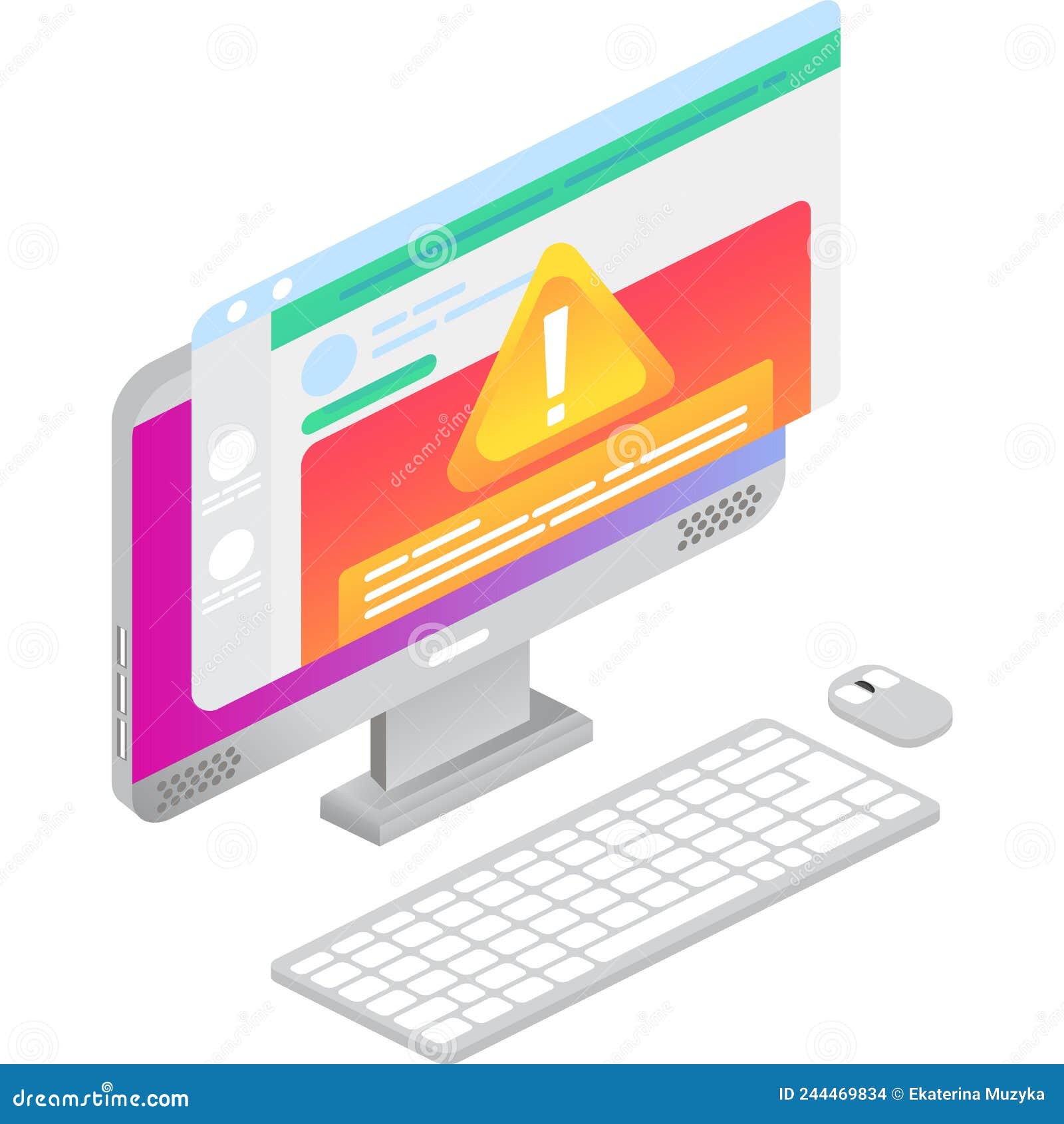 Warning On Laptop Screen Scam Alert. Cartoon Vector | CartoonDealer.com ...