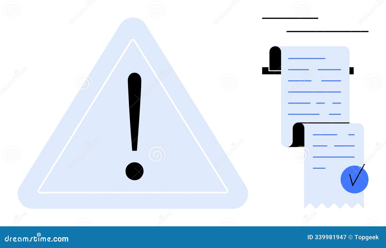 Warning Alert Symbol with Document Checklist in Modern Minimalist ...