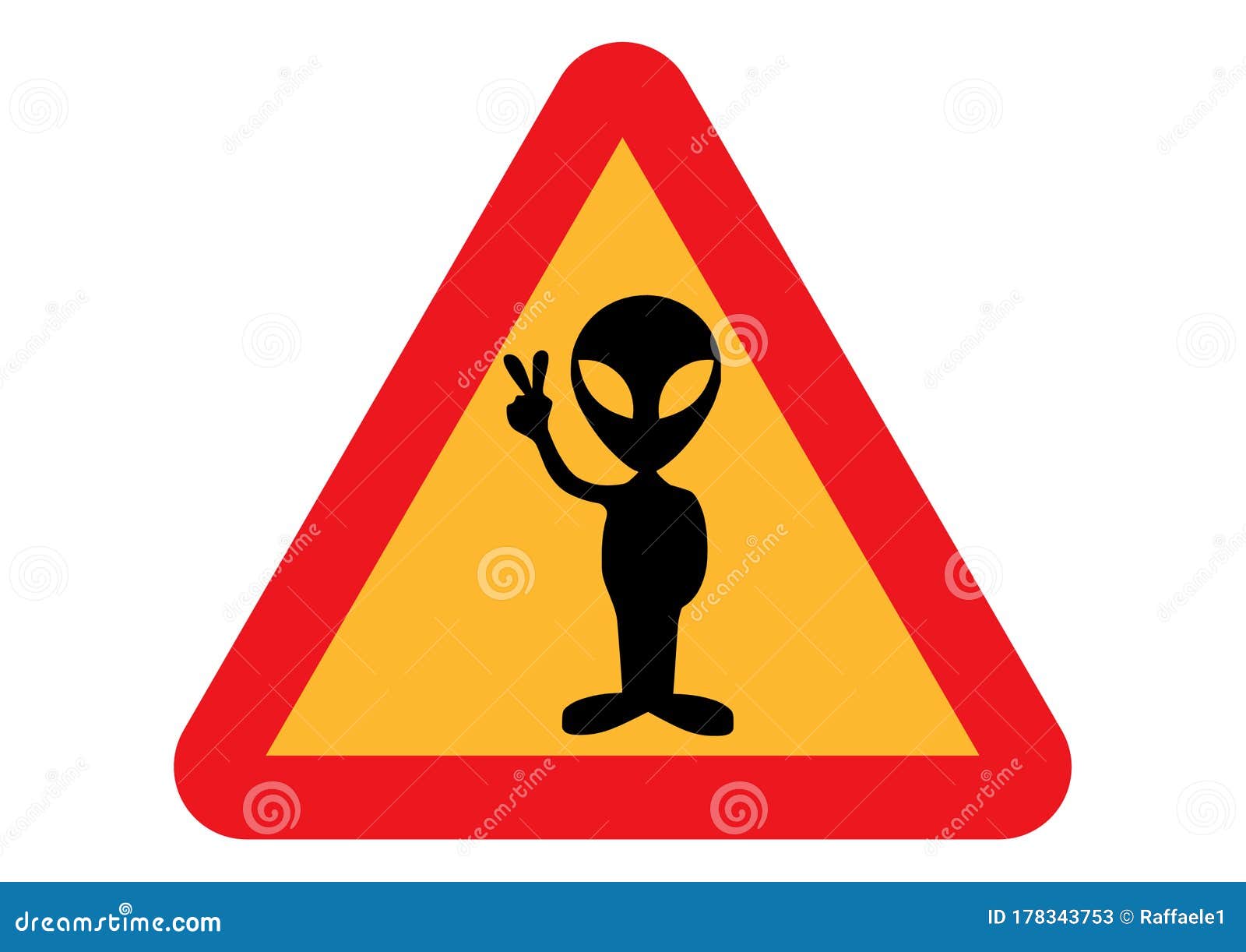 Warning Alien signal stock illustration. Illustration of yellow - 178343753