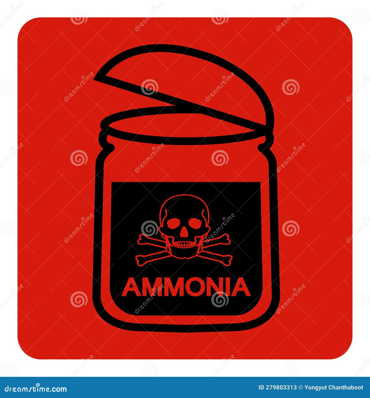 Warning Ammonia Symbol Sign ,Vector Illustration, Isolate on White ...