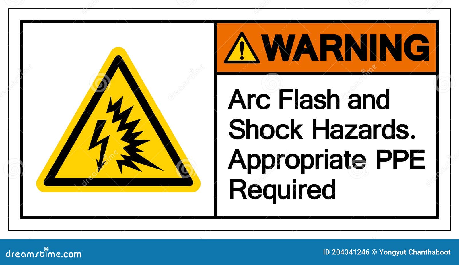 Warning Arc Flash Hazard Symbol Sign, Vector Illustration, Isolate On ...