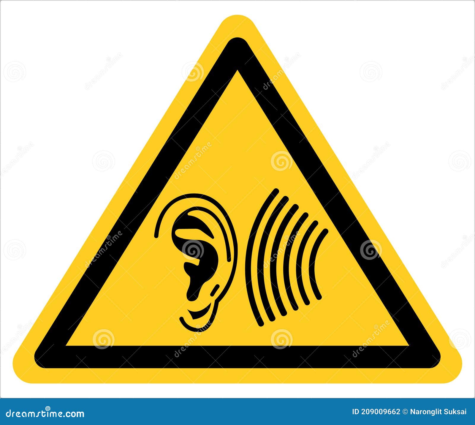 Warning this Area Has High Noise Sign Stock Vector - Illustration of ...