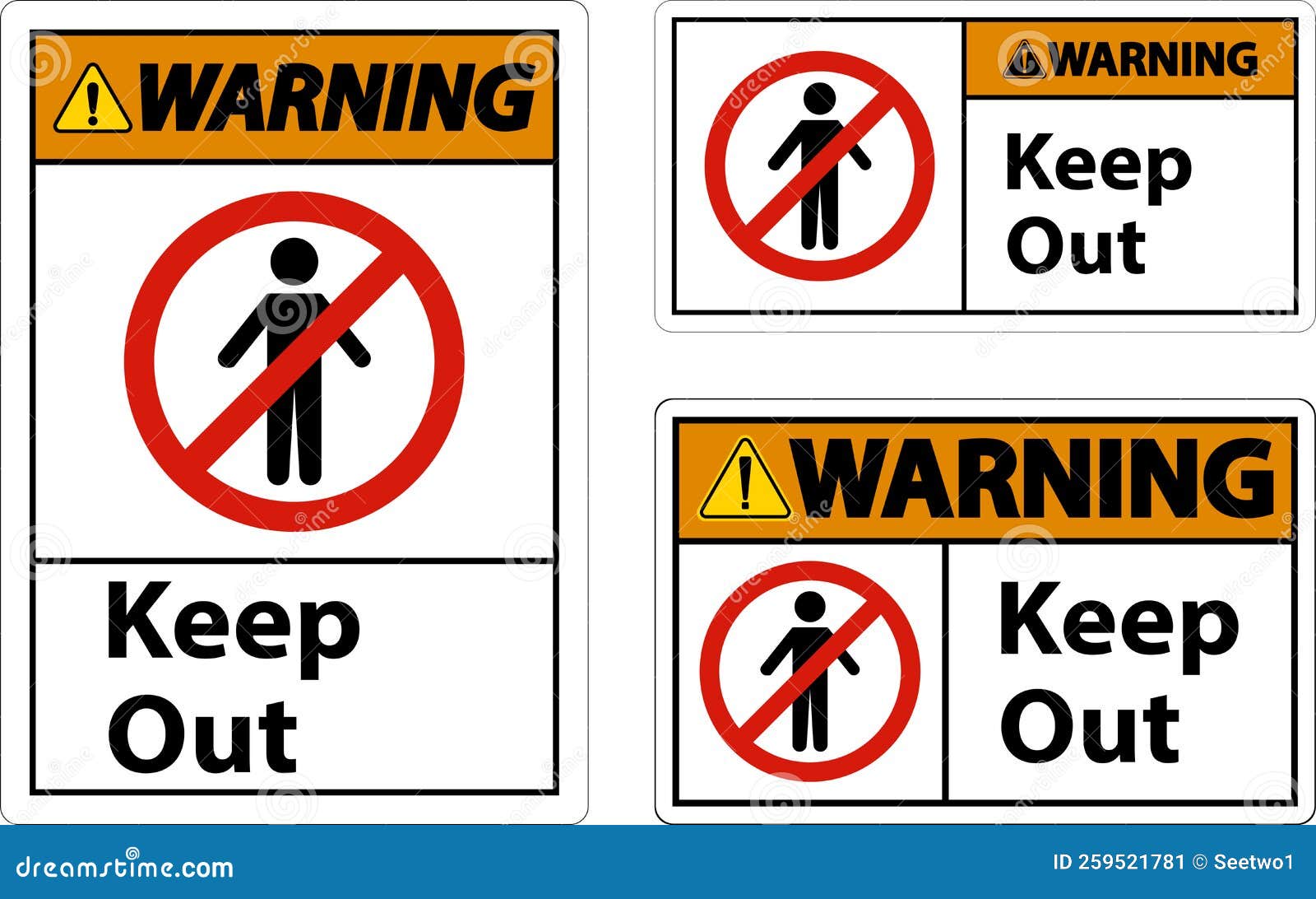 Warning Area Keep Out Sign on White Background Stock Vector ...