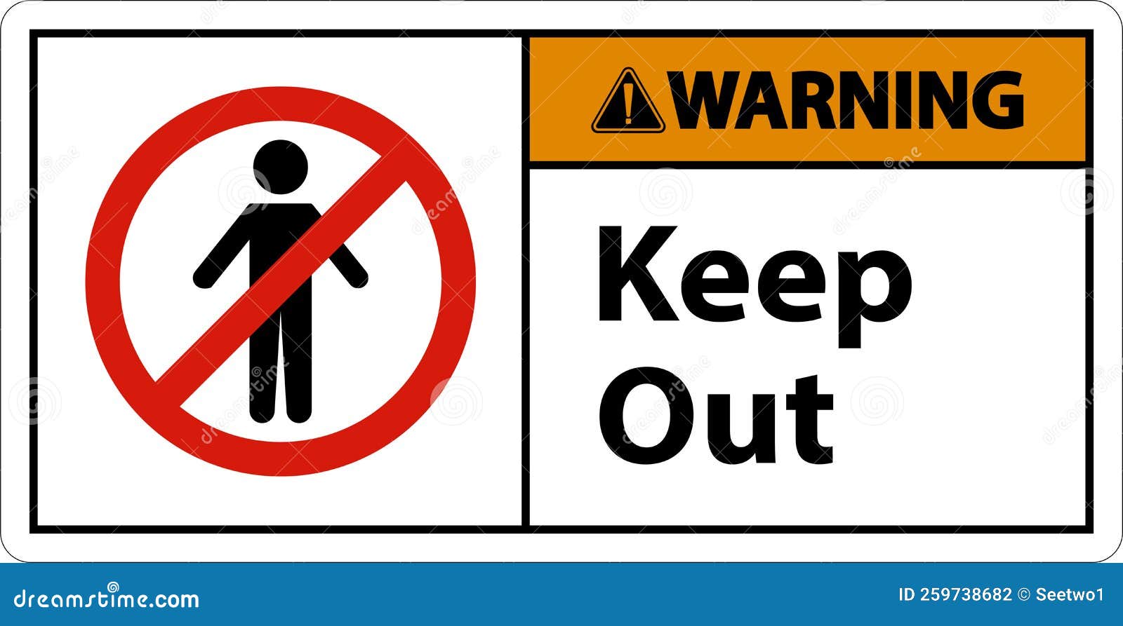 Warning Area Keep Out Sign on White Background Stock Vector ...