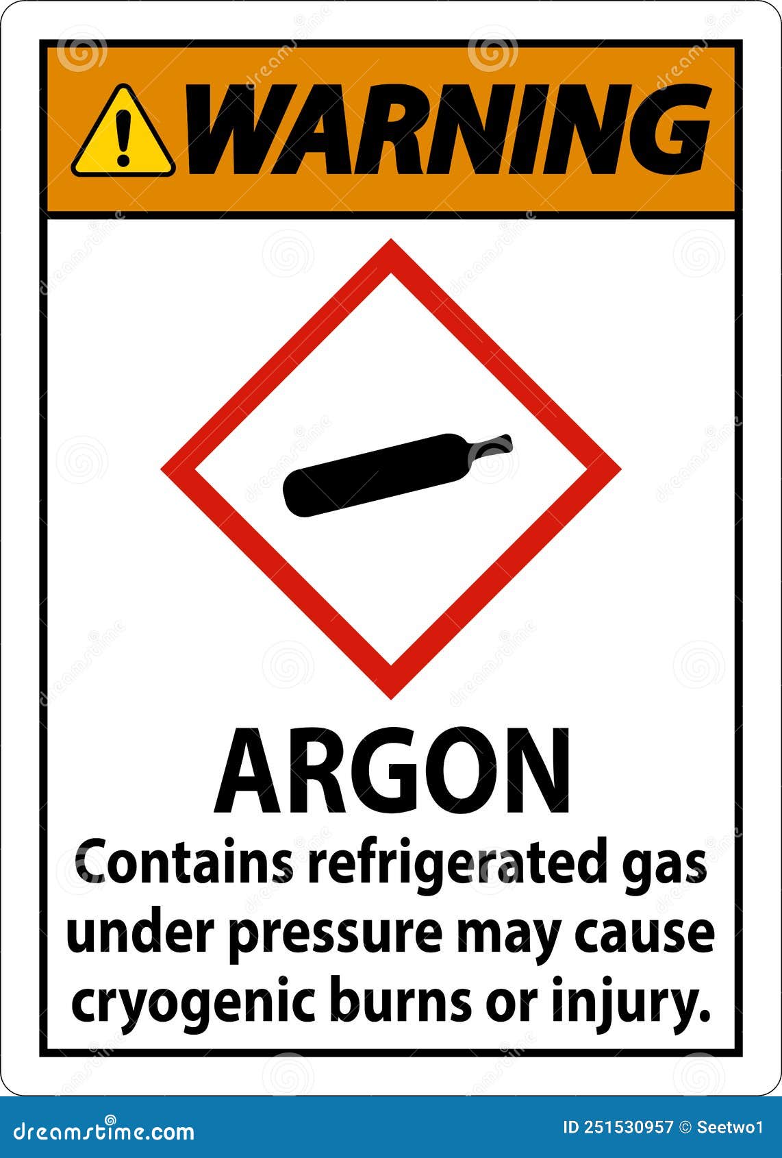 Warning Argon GHS Sign on White Background Stock Vector - Illustration ...