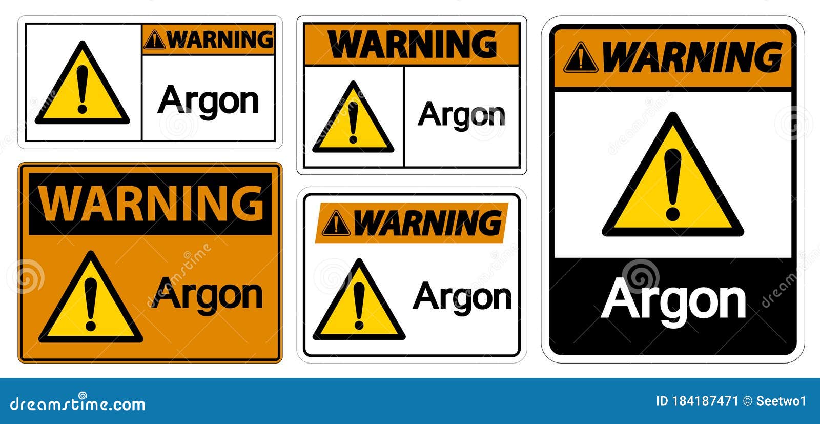 Warning Argon Symbol Sign Isolate on White Background,Vector ...