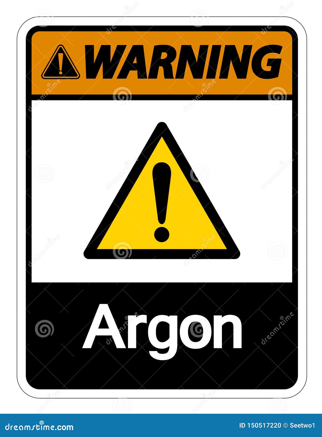 Warning Argon Symbol Sign Isolate on White Background,Vector ...