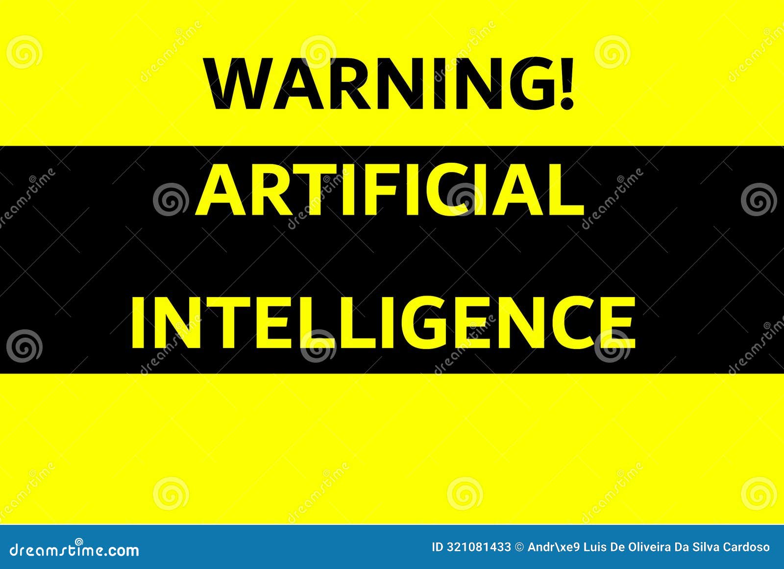 Warning! Artificial Intelligence. Stock Illustration - Illustration of danger, artificial: 321081433