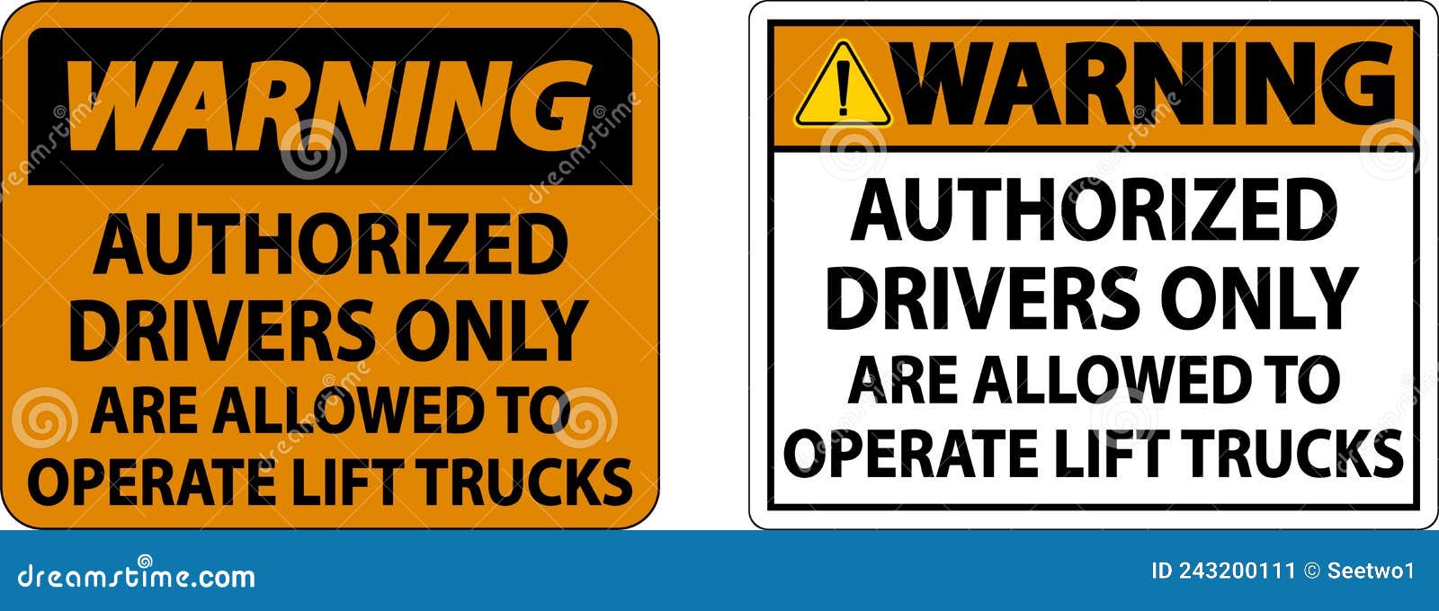 Warning Authorized Drivers only Sign on White Background Stock Vector ...