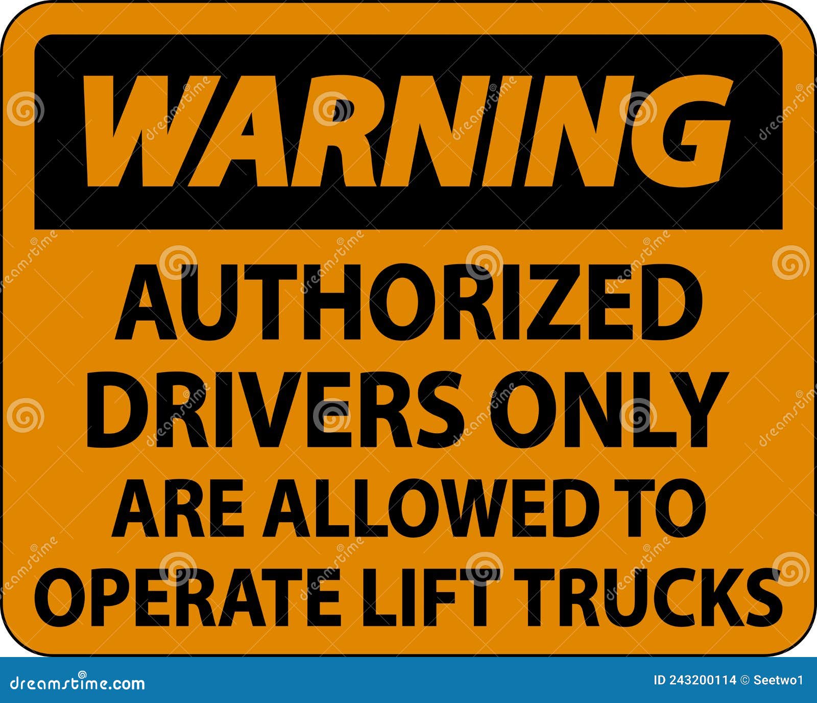 Warning Authorized Drivers only Sign on White Background Stock Vector ...