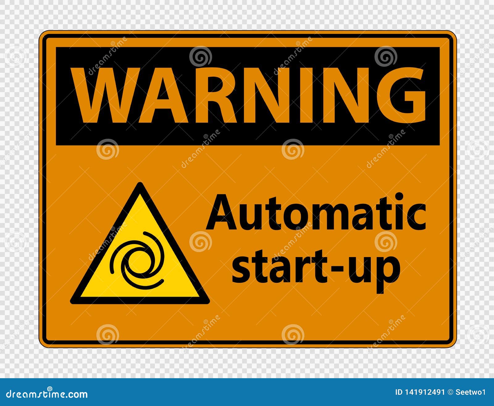 Warning Automatic Cycle Symbol Sign, Vector Illustration, Isolate On ...