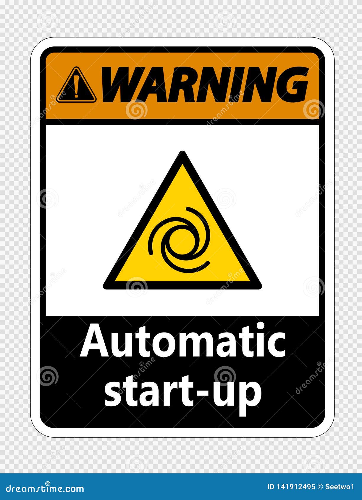Symbol Warning Automatic Start-up Sign on Transparent Background Stock ...