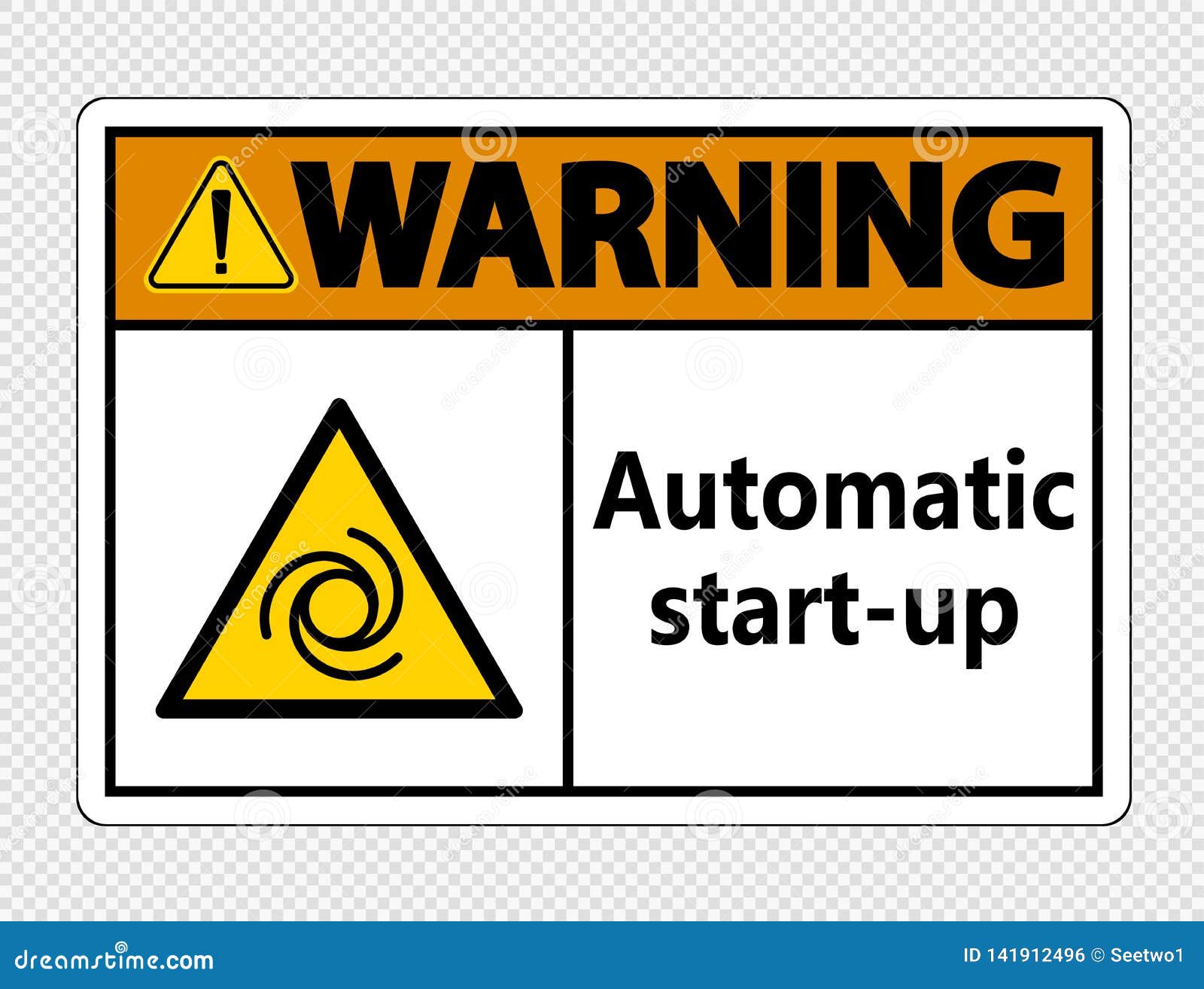 Warning Automatic Cycle Symbol Sign, Vector Illustration, Isolate On ...