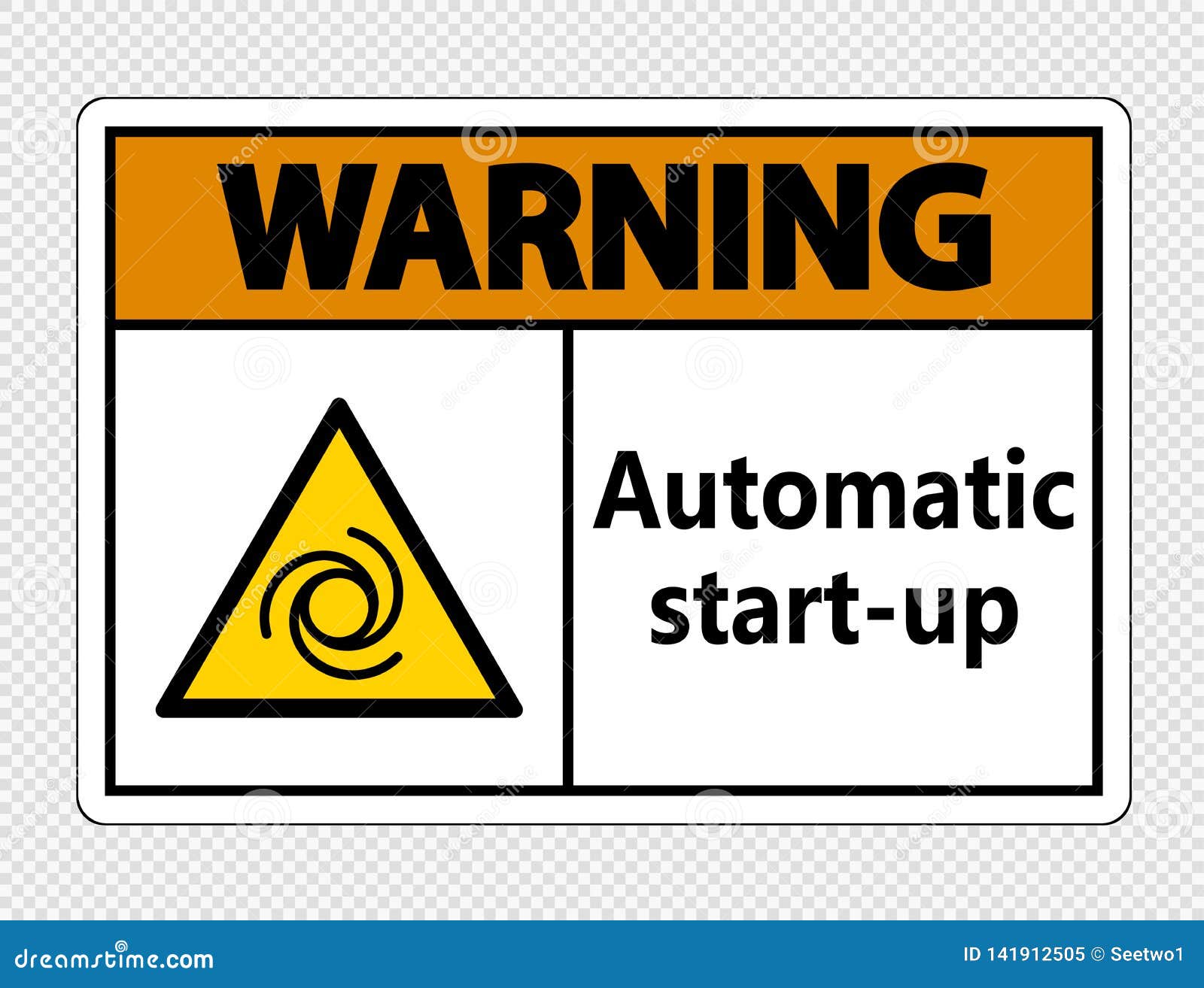 Warning Automatic Cycle Symbol Sign, Vector Illustration, Isolate On ...