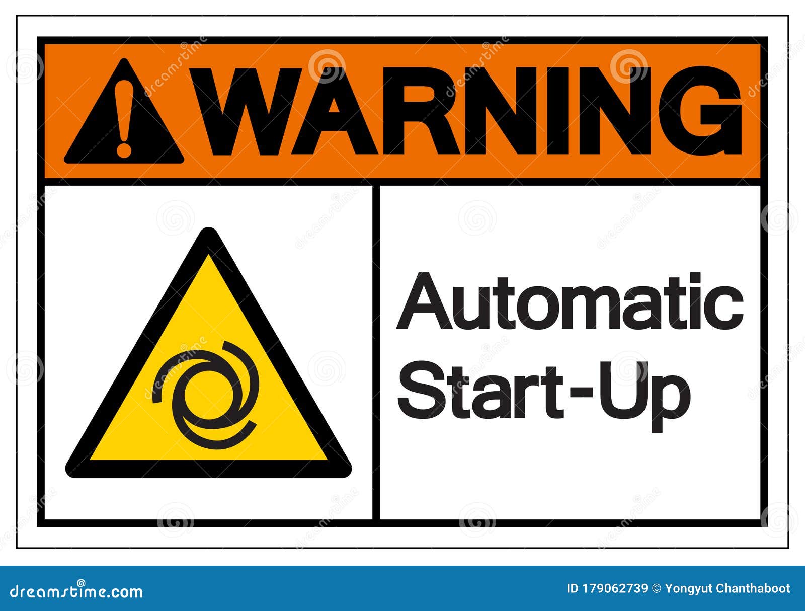 Warning Automatic Start-Up Symbol ,Vector Illustration, Isolate on ...