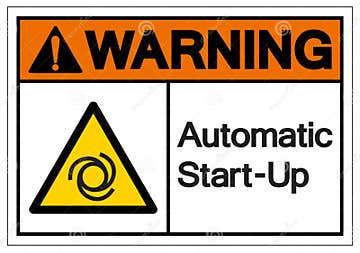 Warning Automatic Start-Up Symbol ,Vector Illustration, Isolate on ...
