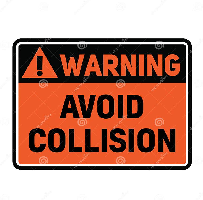 Warning Avoid Collision Warning Sign Stock Vector - Illustration of ...