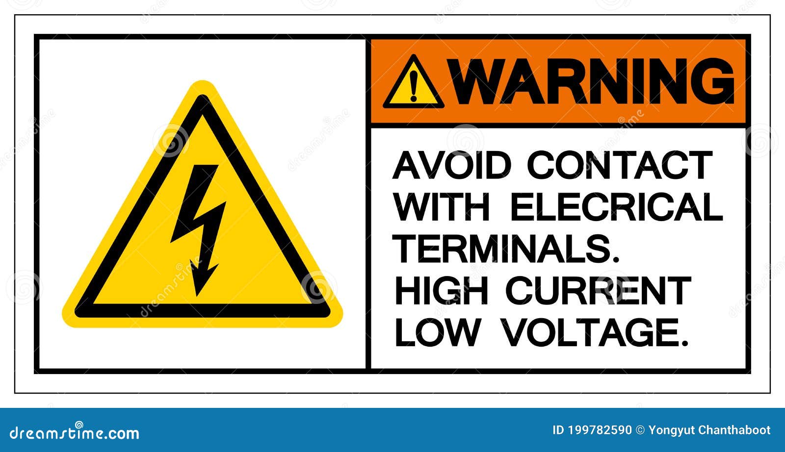Warning Avoid Contact with Electrical Terminals High Current Low ...