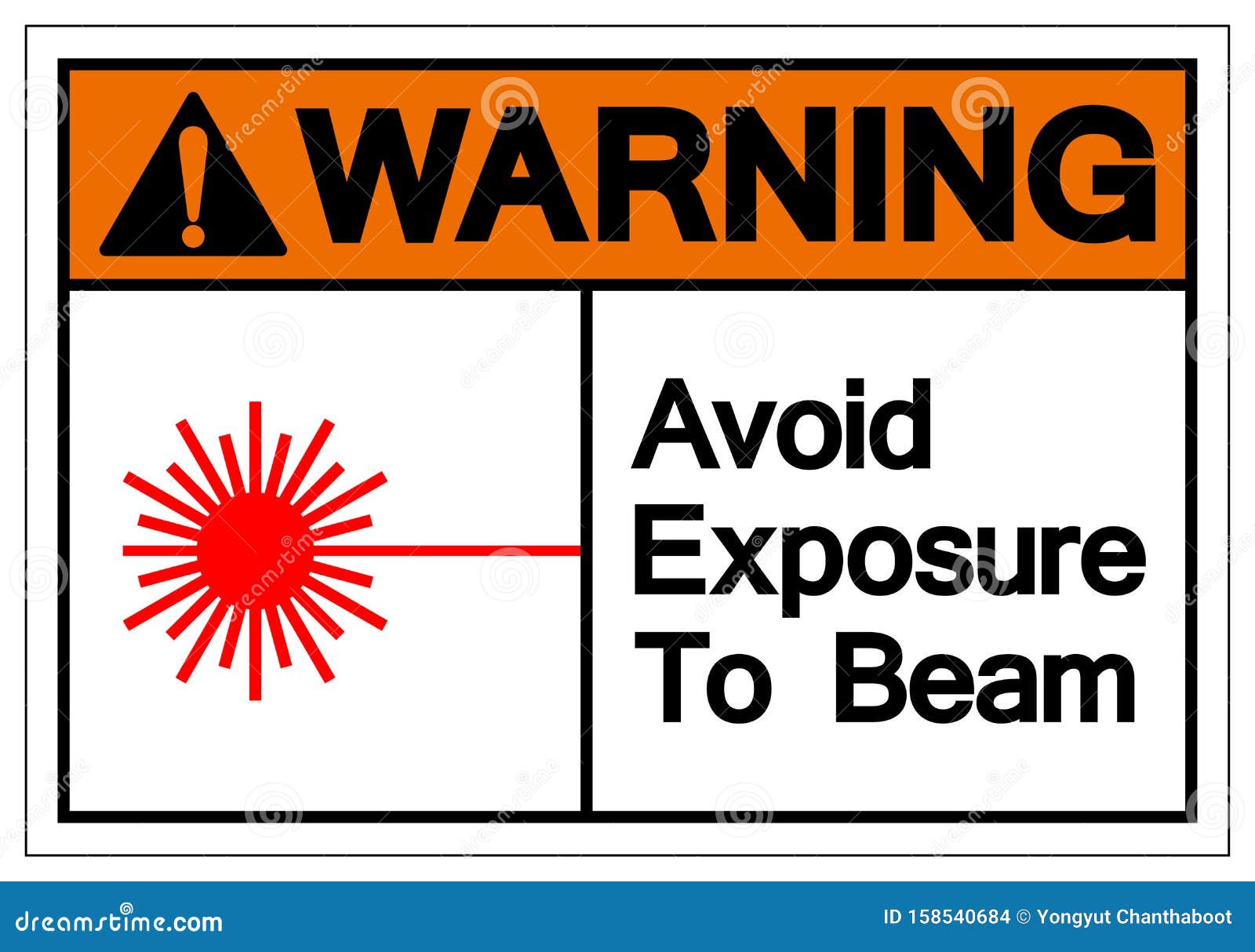 Warning Avoid Exposure To Beam Symbol Sign, Vector Illustration ...