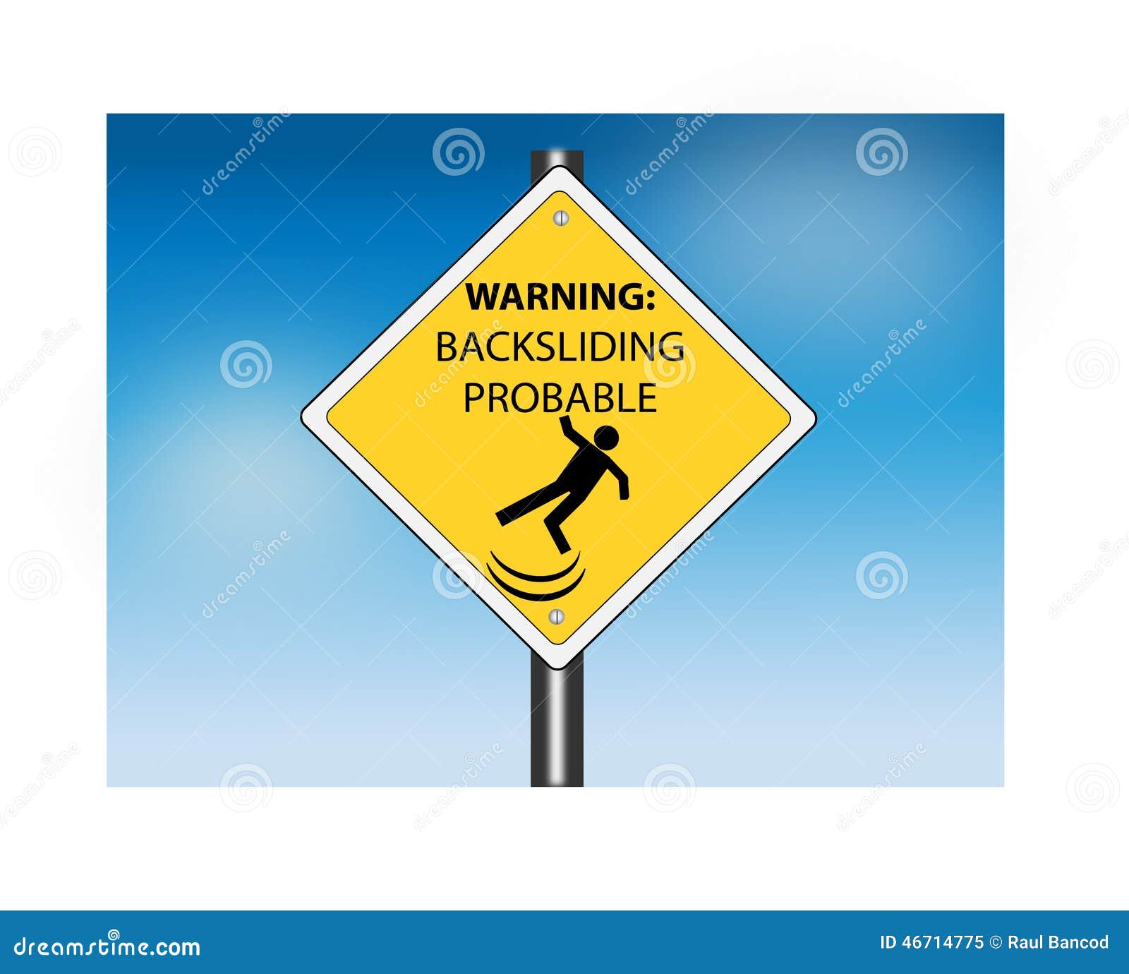 Warning: Backsliding Probable Road Sign Stock Illustration ...