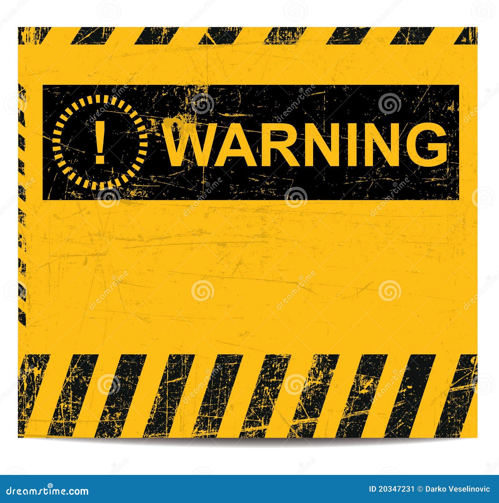 Warning banner stock vector. Illustration of dirty, force - 20347231