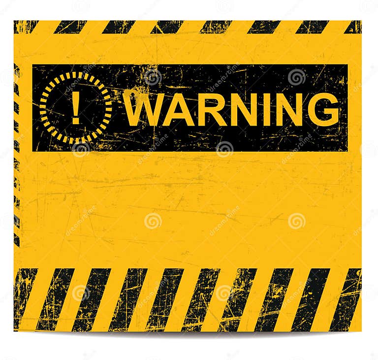 Warning banner stock vector. Illustration of dirty, force - 20347231