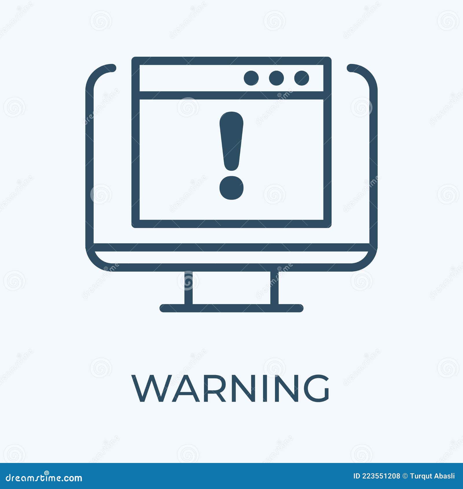 Warning Banner in Computer Editable Stroke Thin Vector Line Icon Stock ...