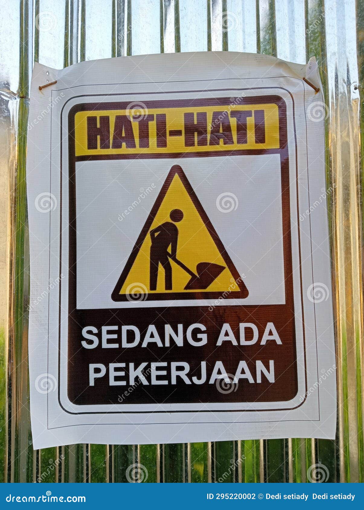 Warning Banner with the Words & X22;be Careful There is Work Going on ...