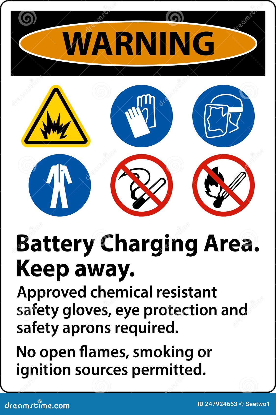 Warning Battery Charging Area Symbol Sign, Vector Illustration ...