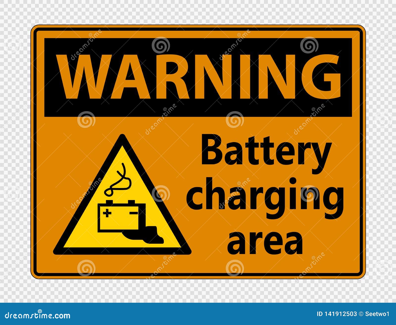 Symbol Warning Battery Charging Area Sign on Transparent Background ...