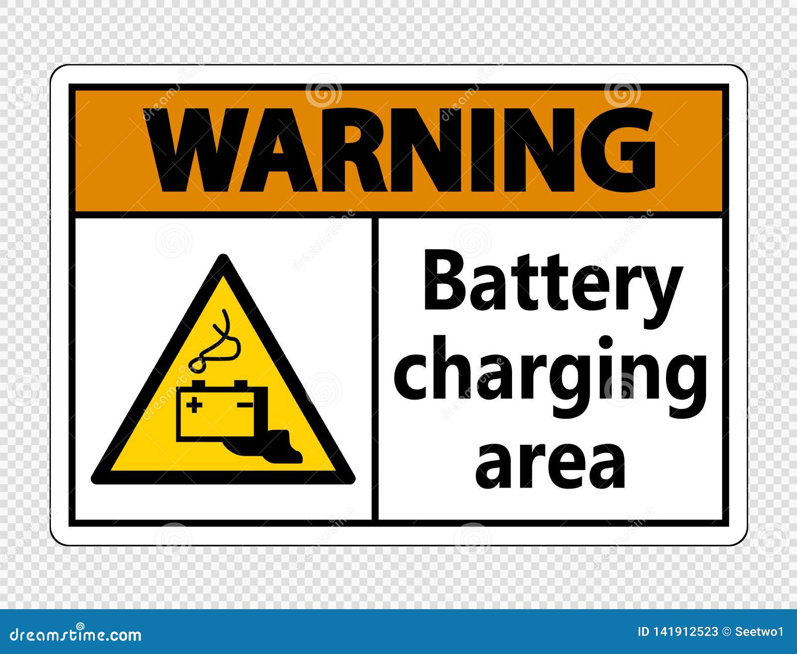 Symbol Warning Battery Charging Area Sign on Transparent Background ...