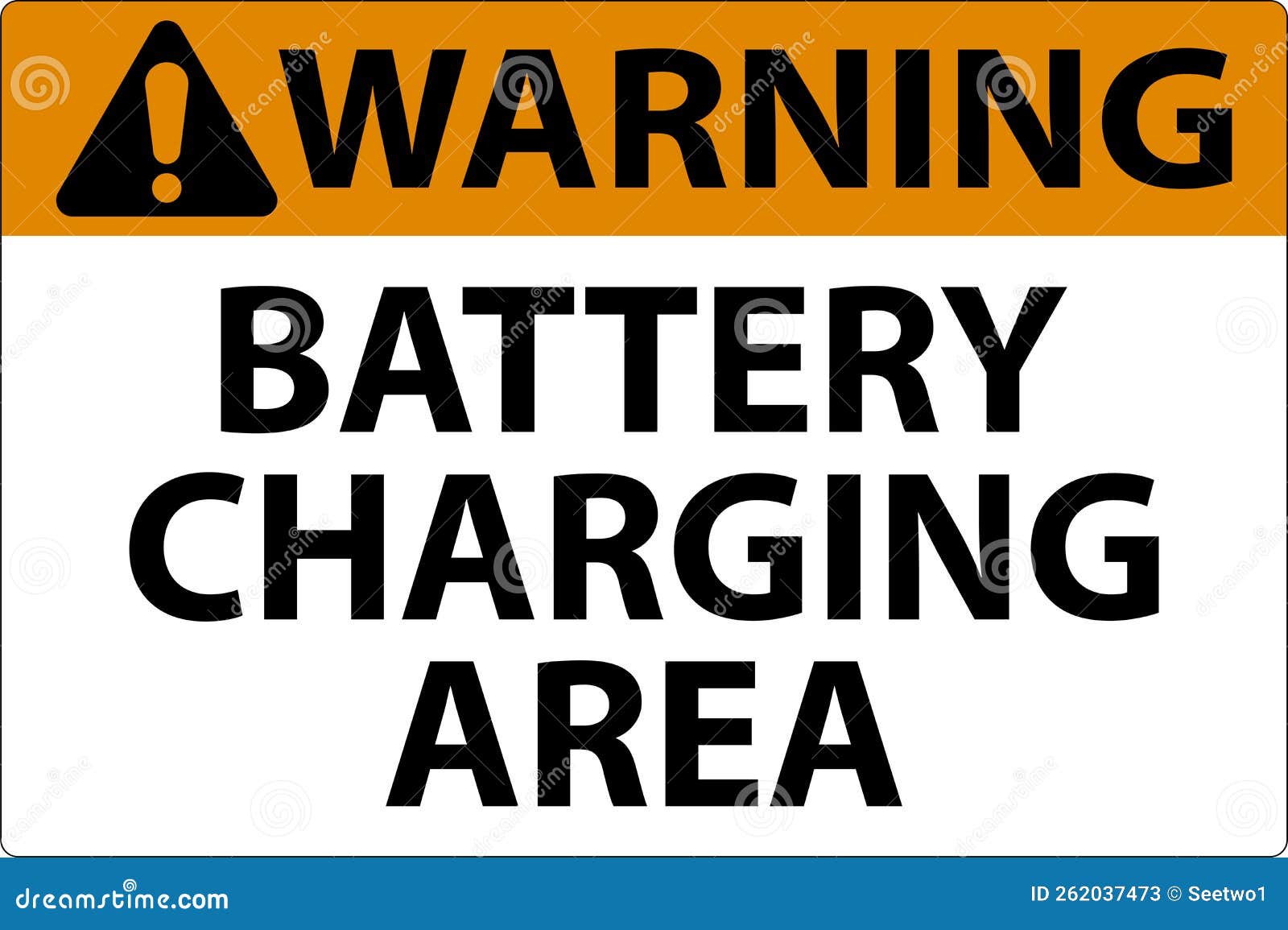 Warning Battery Charging Area Sign on White Background Stock Vector ...