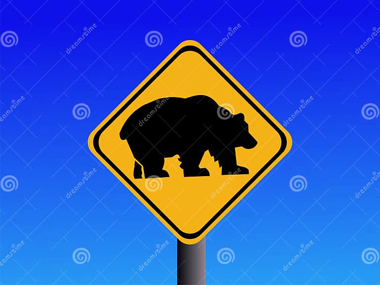 Warning bear road sign stock vector. Illustration of attention - 2791508