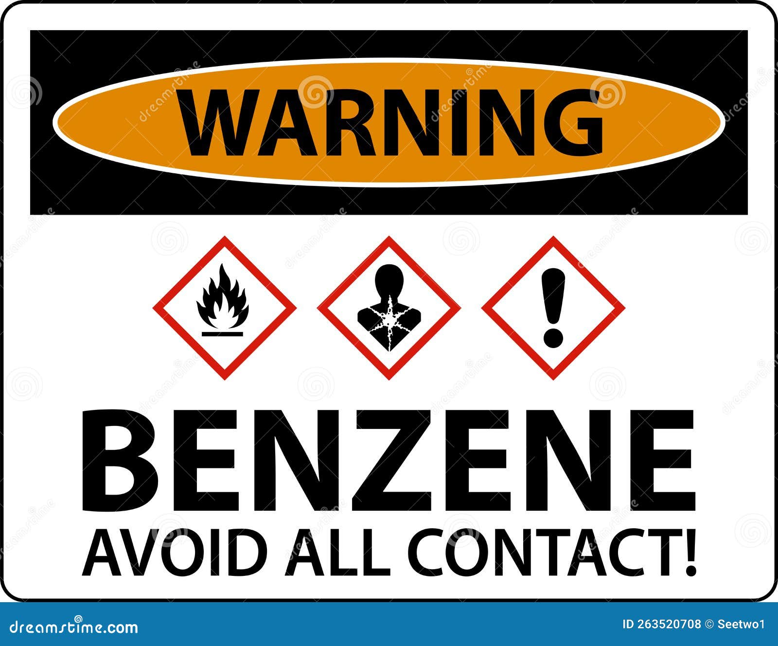 Warning Benzene Symbol Sign, Vector Illustration, Isolate On White ...