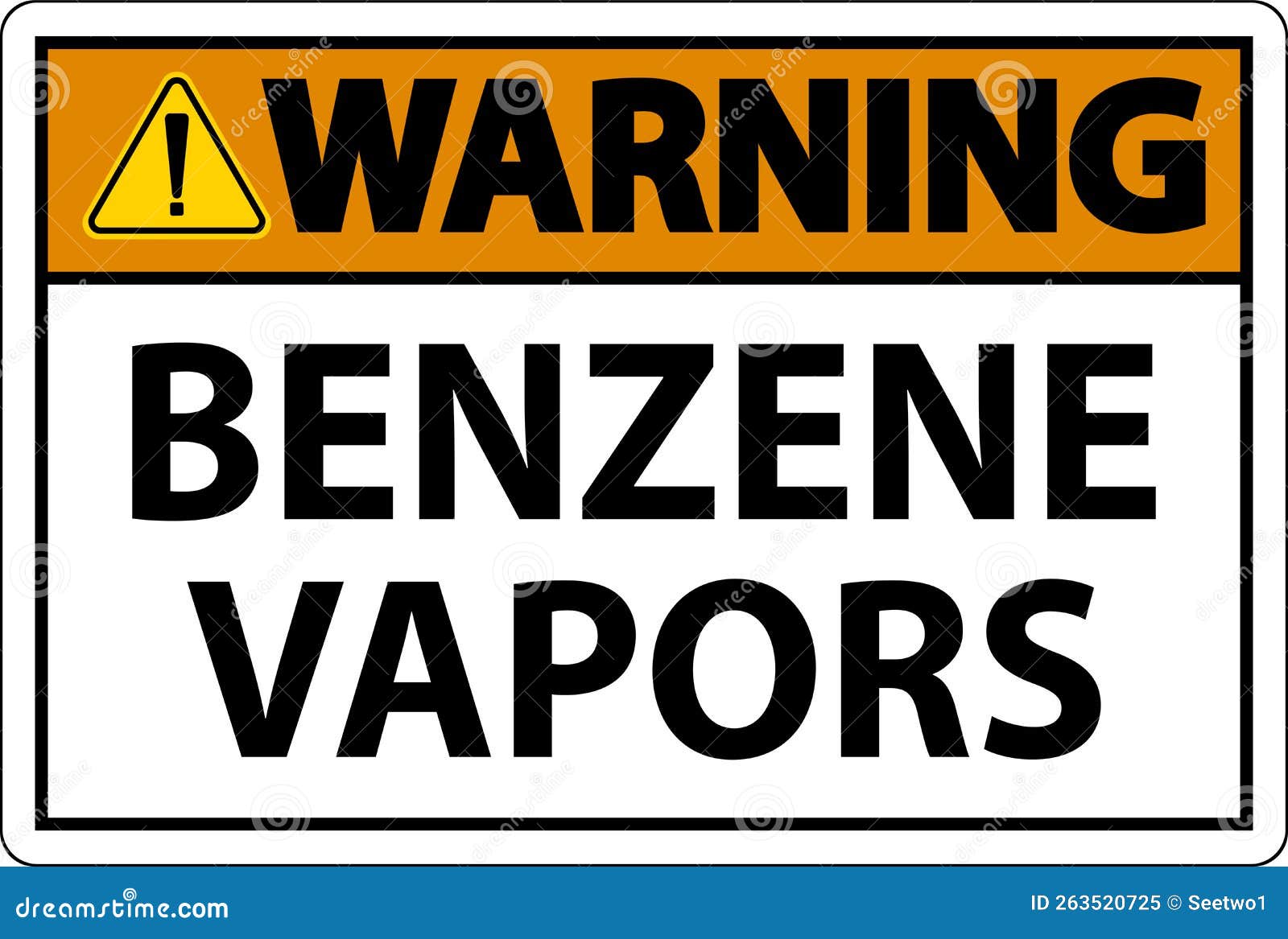 Warning Benzene Vapors Sign on White Background Stock Vector ...