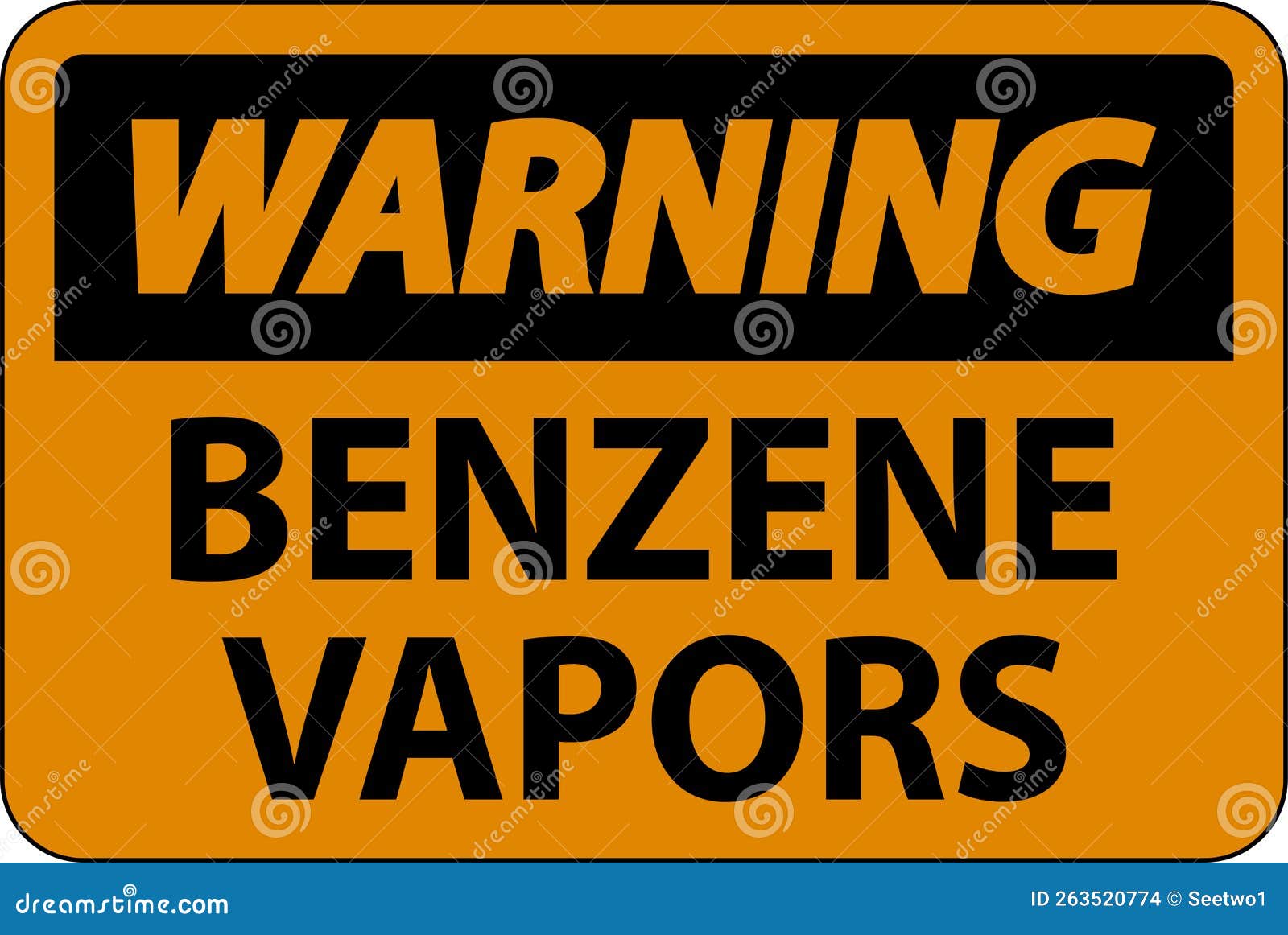 Warning Benzene GHS Sign On White Background Cartoon Vector ...