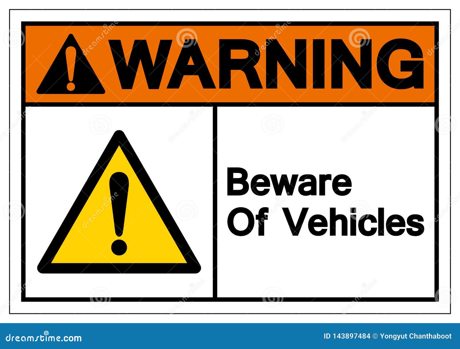 Warning Beware of Vehicles Symbol Sign, Vector Illustration, Isolated ...
