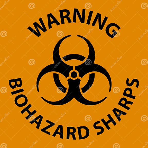 Warning Biohazard Label, Biohazard Sharps Stock Vector - Illustration ...