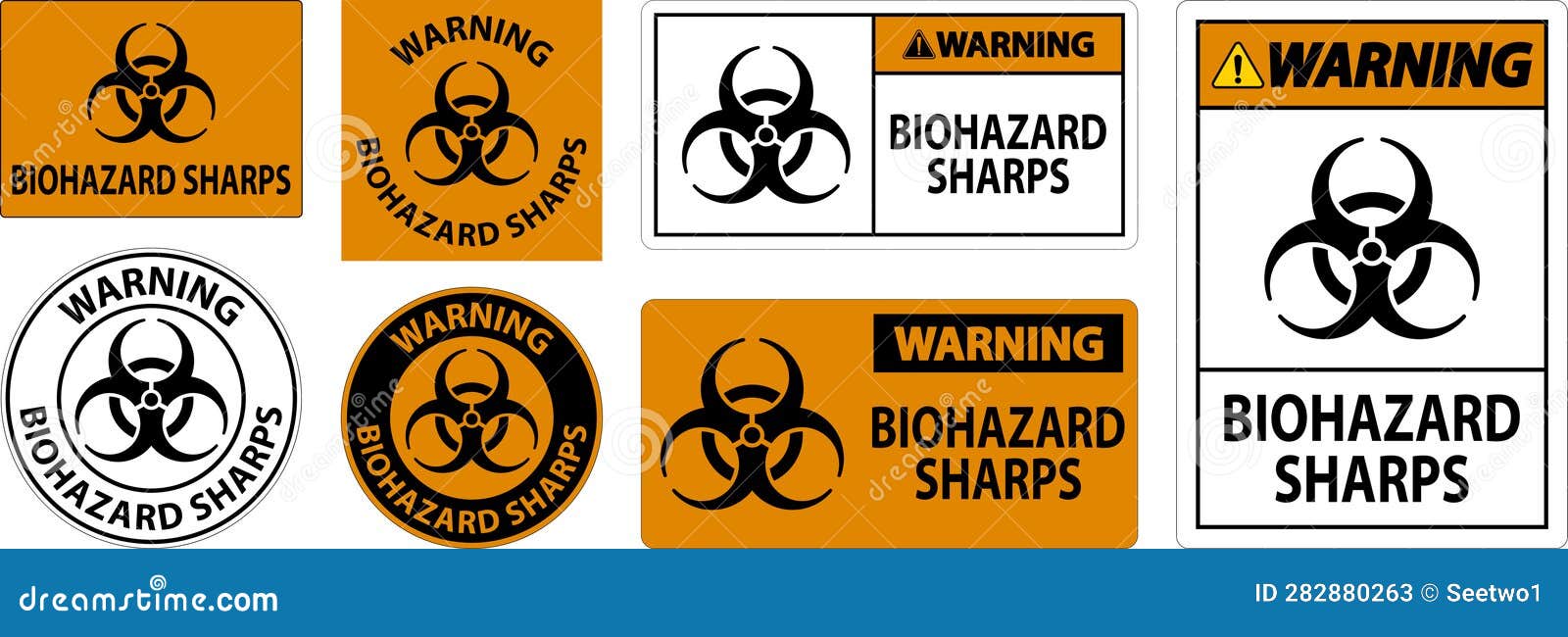 Warning Sharps Disposal Symbol Sign, Vector Illustration, Isolated On ...