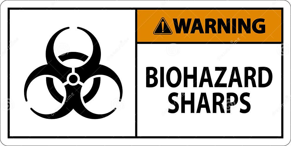 Warning Biohazard Label, Biohazard Sharps Stock Vector - Illustration ...