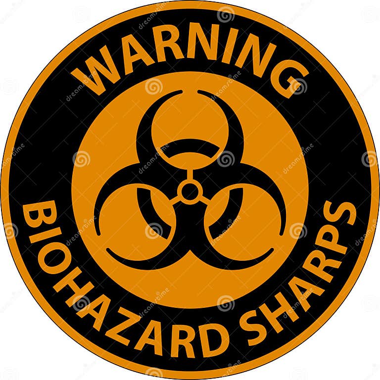 Warning Biohazard Label, Biohazard Sharps Stock Vector - Illustration ...
