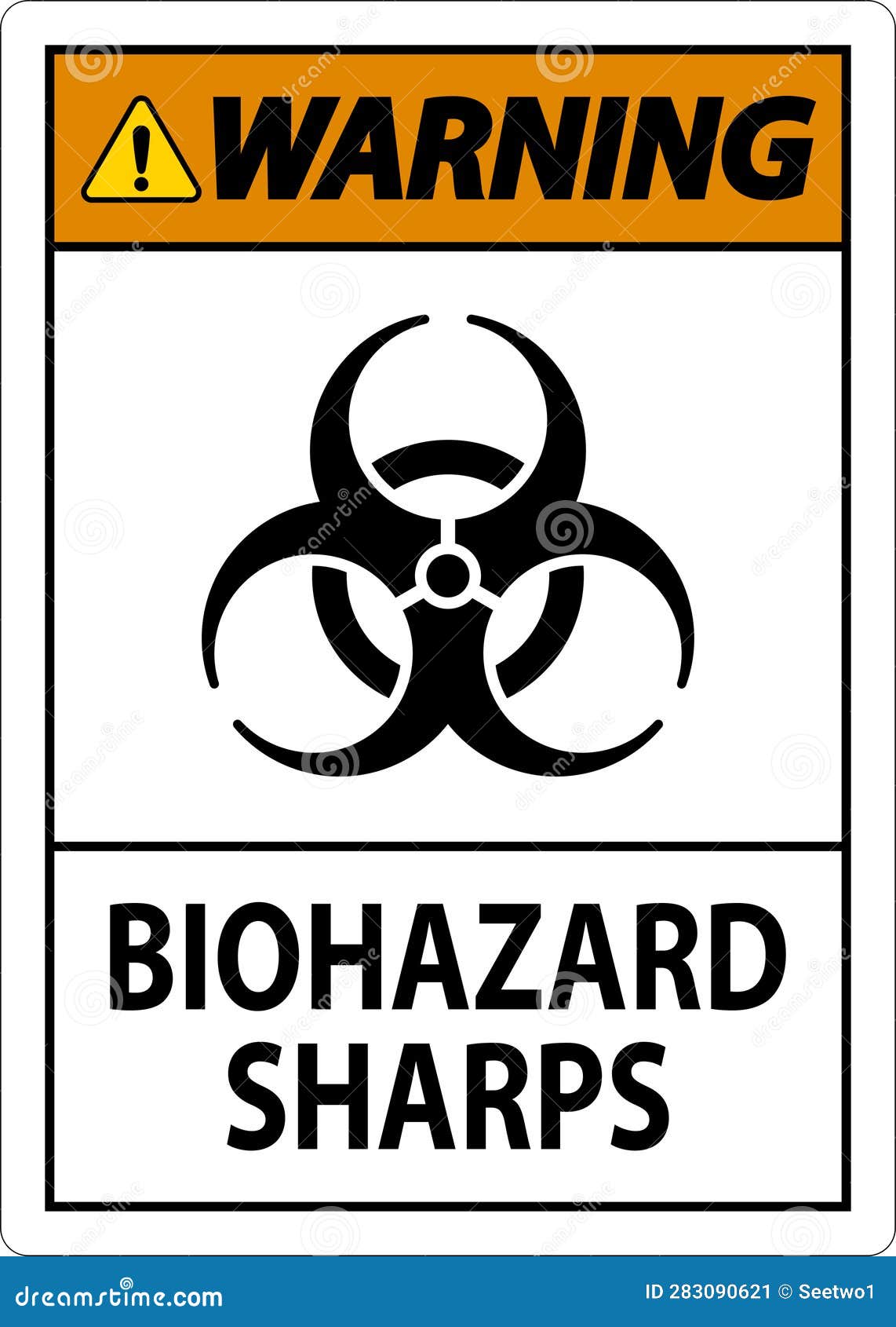 Warning Biohazard Label, Biohazard Sharps Stock Vector - Illustration ...