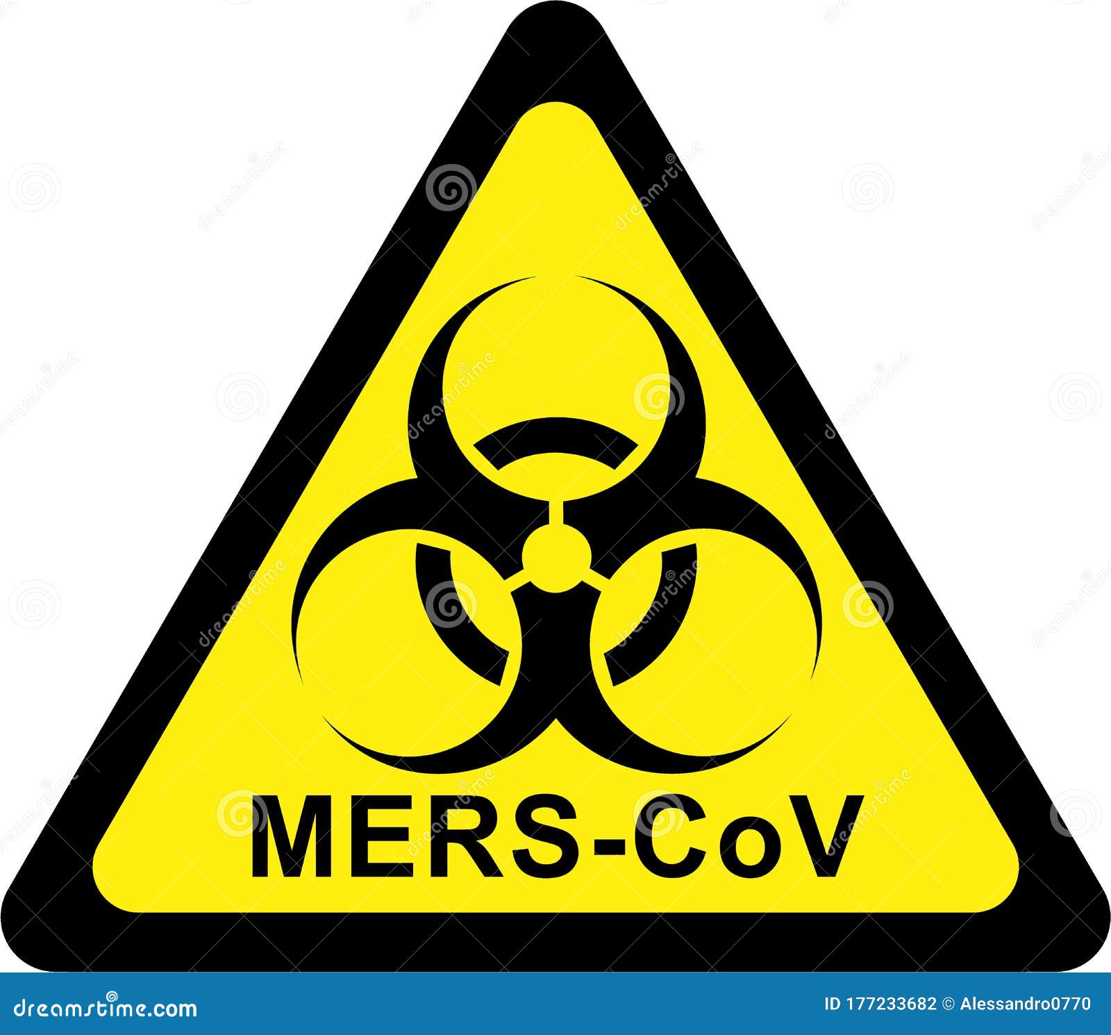 Warning Biohazard Sign with MERS-CoV Text Stock Illustration ...