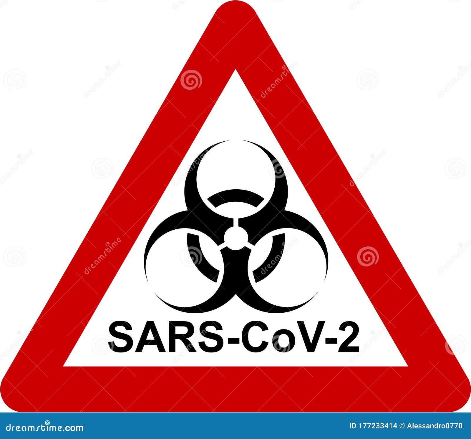Warning Biohazard Sign with SARS-CoV-2 Text Stock Illustration ...