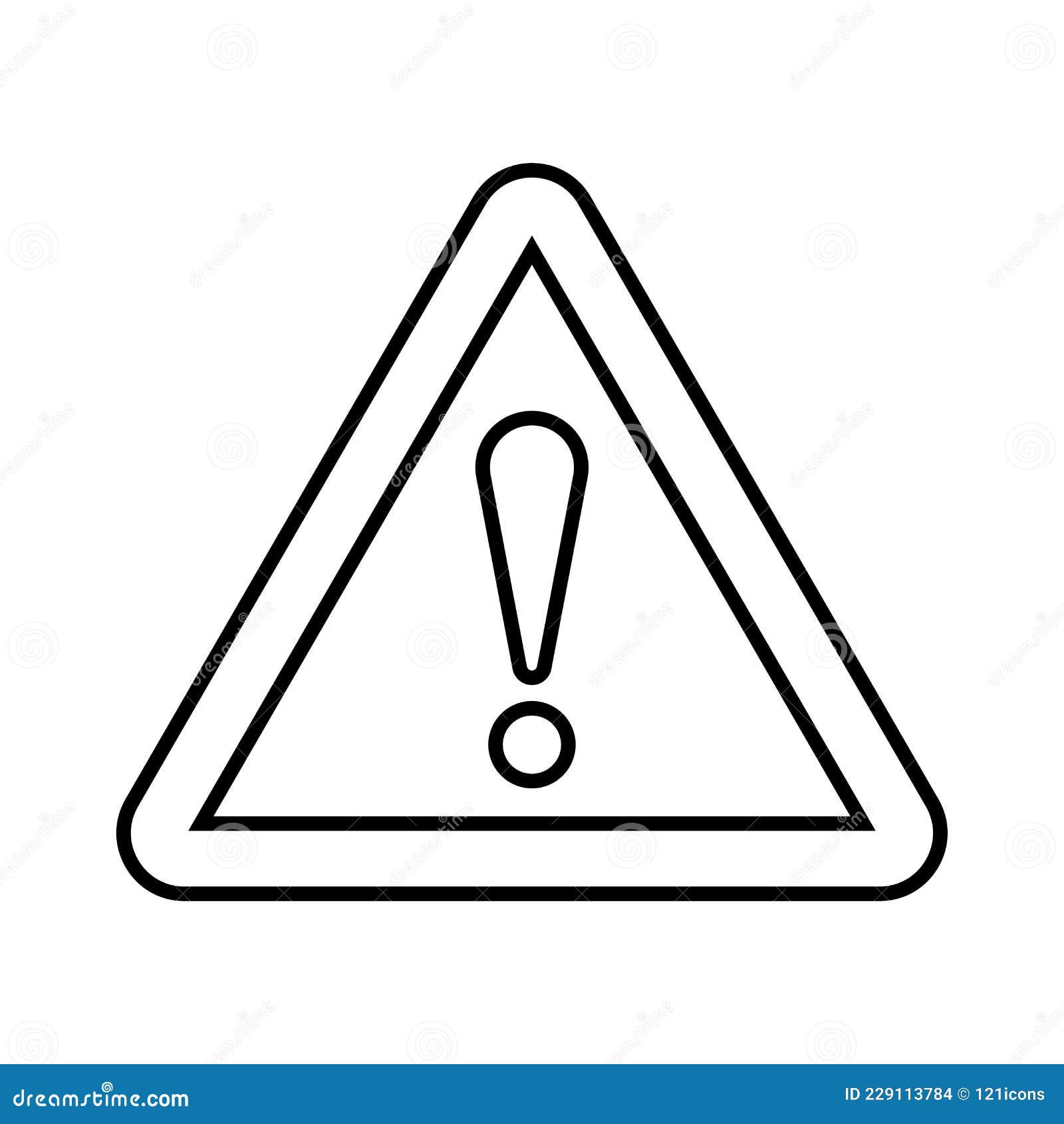 Warning, Board Outline Icon. Line Art Vector Stock Vector ...